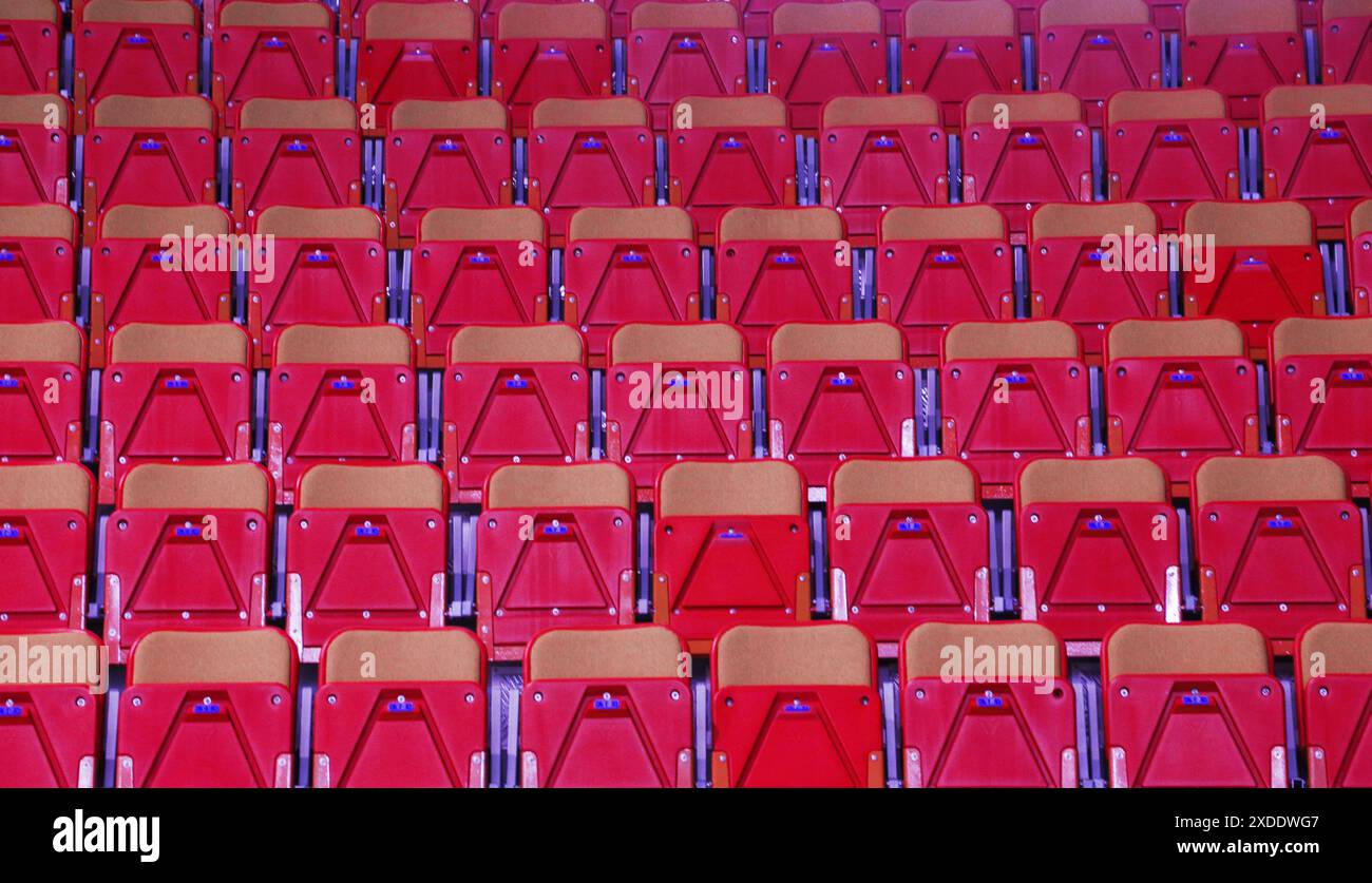 empty open arena. fans concept. chairs for spectators. cultural ...