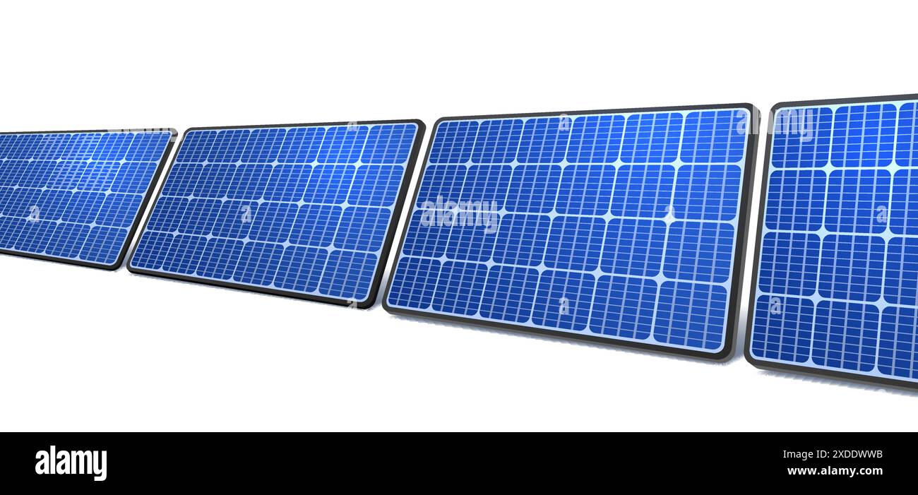 Solar panel electricity generation, vector on the white background ...