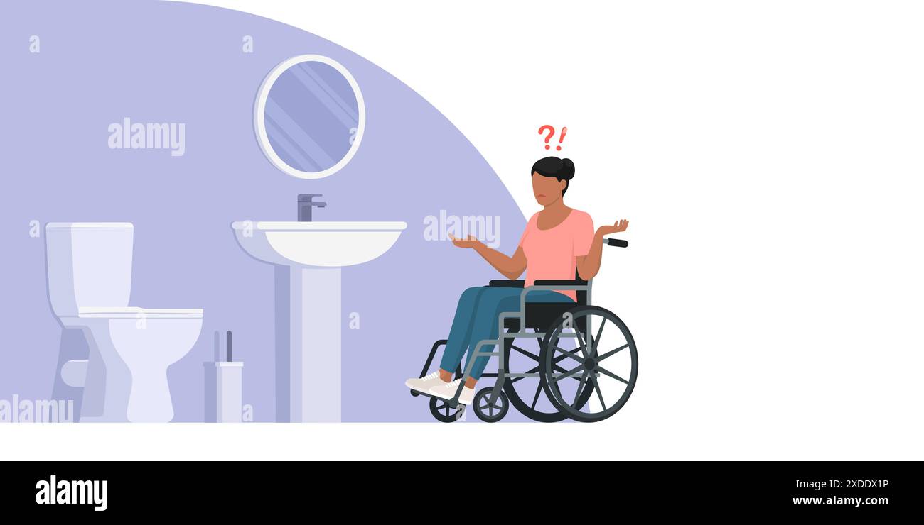 Disabled woman sad Stock Vector Images - Alamy