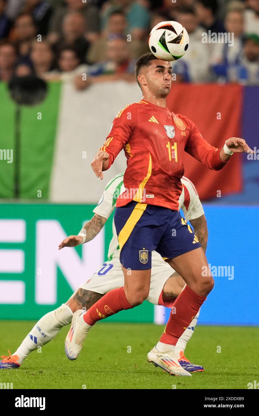 Gelsenkirchen, Germany. 22nd June, 2024. Spain's Ferran Torres during ...