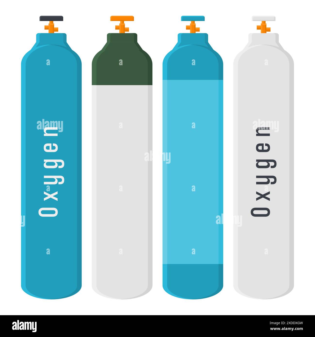 Health Aids Oxygen Gas Cylinder Icon. Collection of Oxygen Gas ...