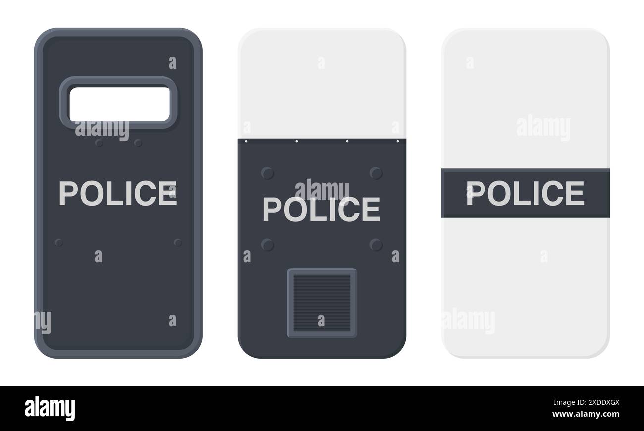 Ballistic Shield Police Guard Icon. Bulletproof Black Police Protector ...