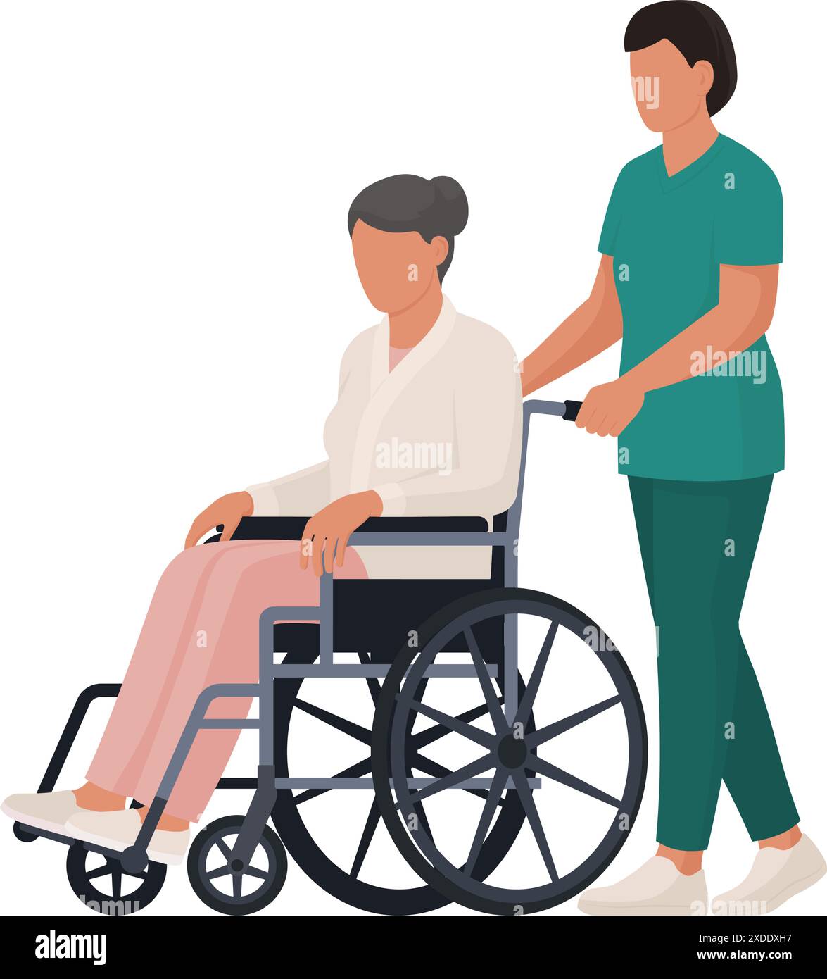 Working in wheelchair in a hospital Stock Vector Images - Alamy