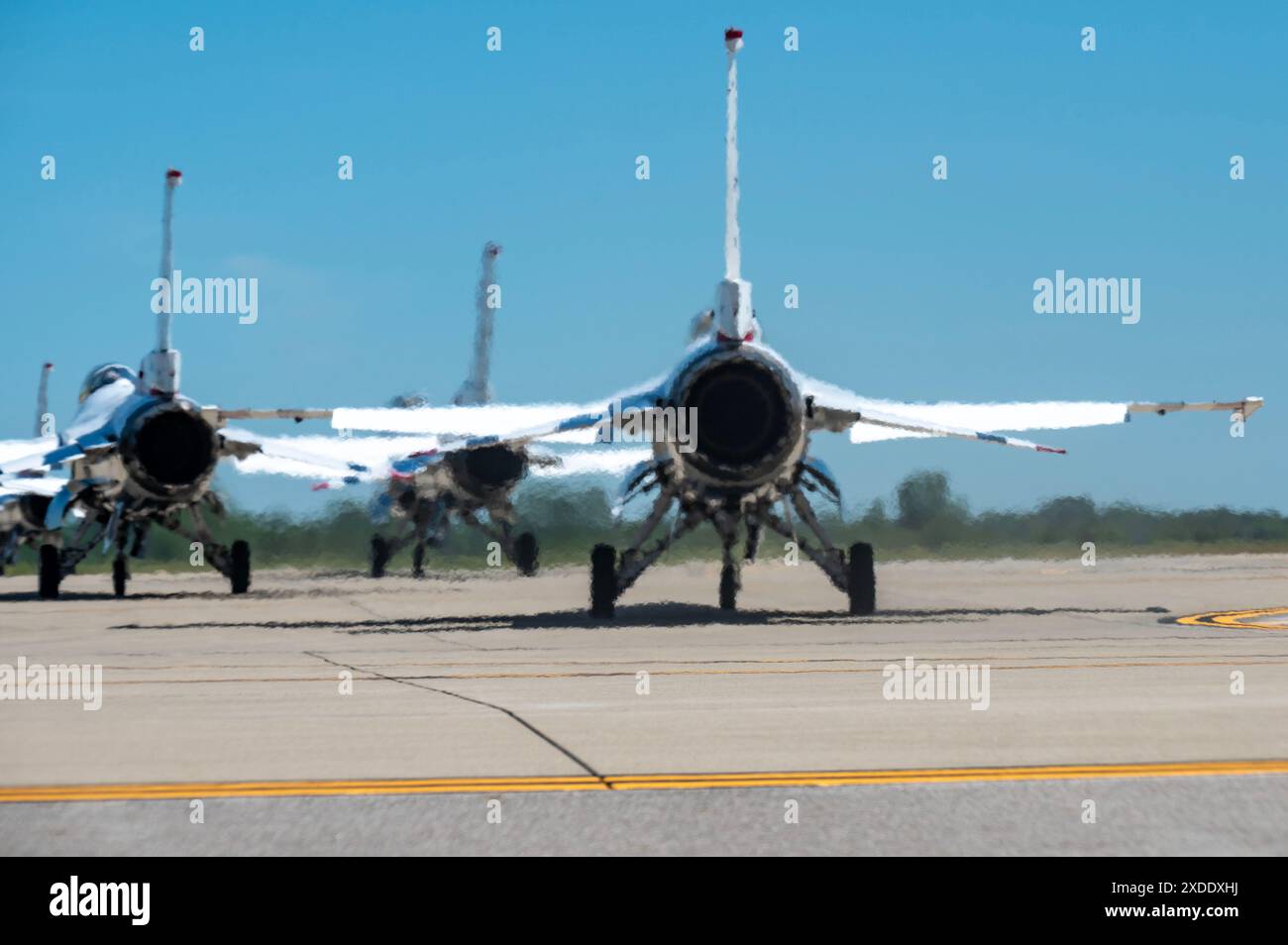 The U.S. Air Force Thunderbirds prepare to take off before an aerial ...