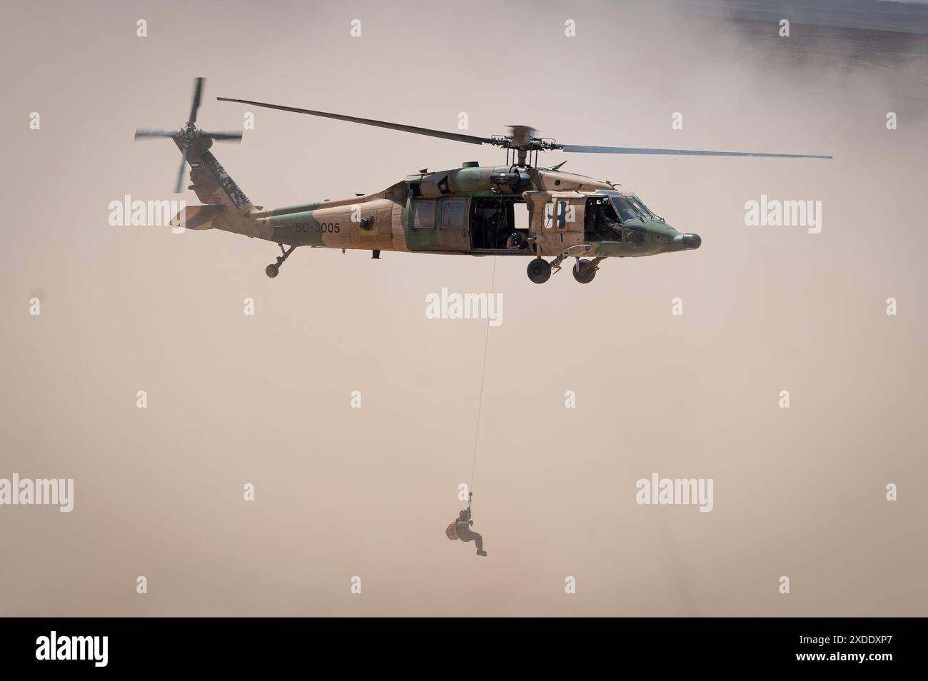 Royal Jordanian Armed Forces conducts fast roping from a UH-60 Black ...