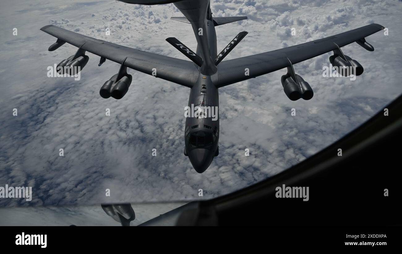 A U.S. Air Force B-52 Stratofortress from the 5th Bomb Wing, Minot Air ...