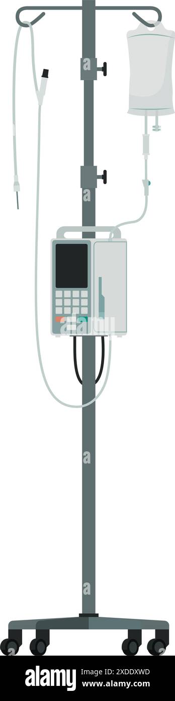 IV drip and IV pump on a stand, isolated: medicine and healthcare ...