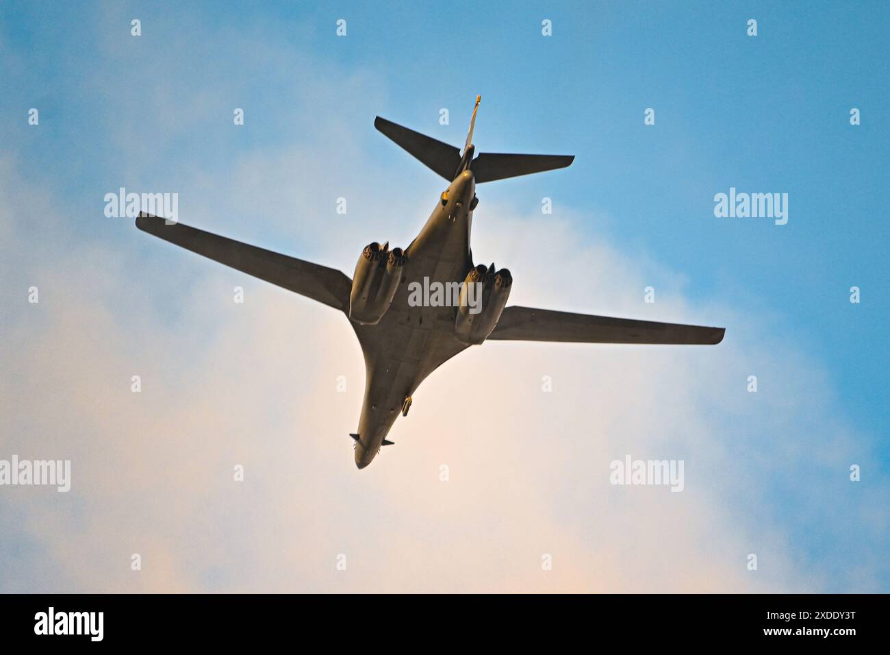A U.S. Air Force B-1B Lancer assigned to the 37th Expeditionary Bomb ...