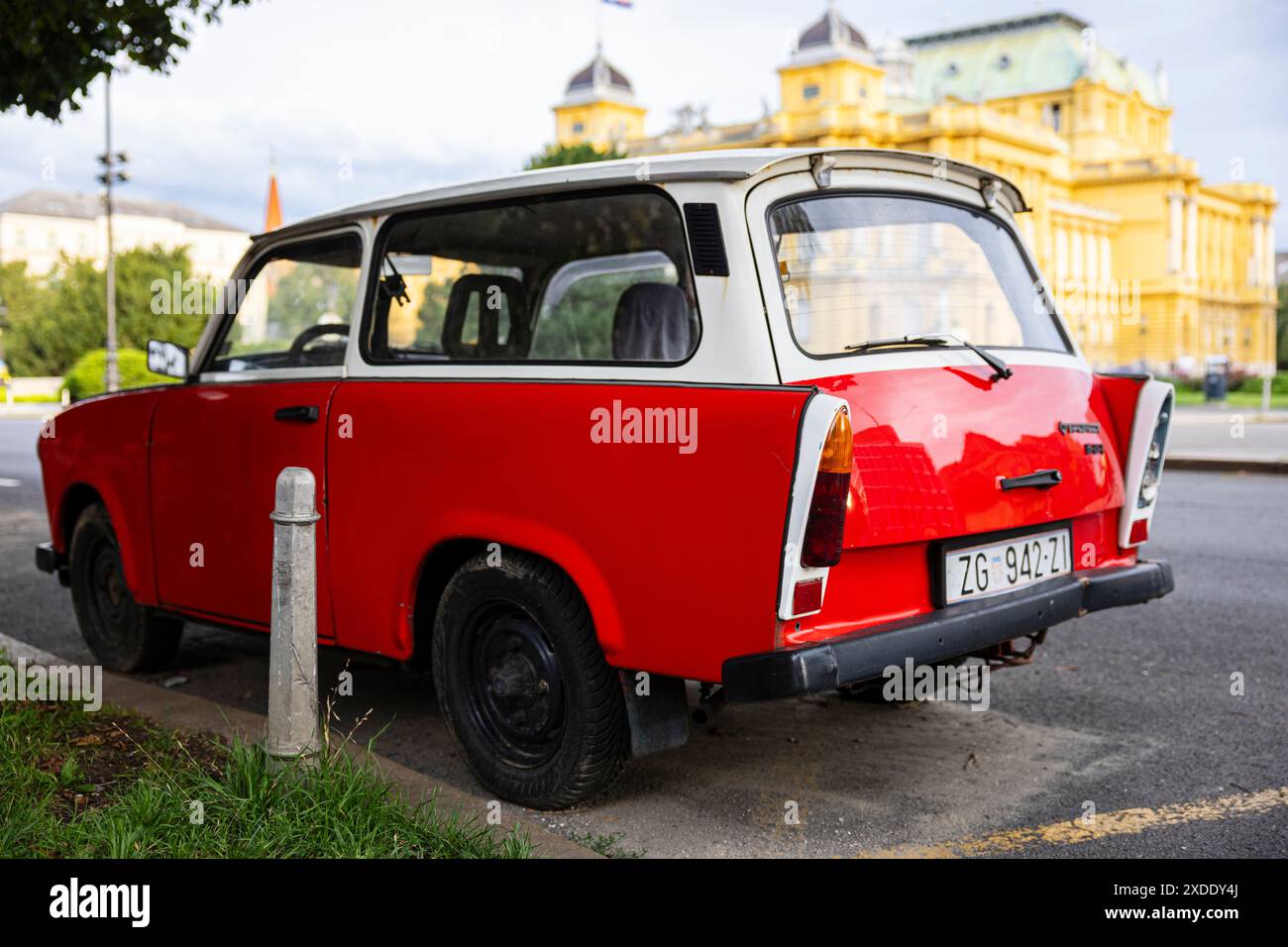 Zagreb, Croatia - 01 August 2023 : Red and white Trabant 601 Stock ...