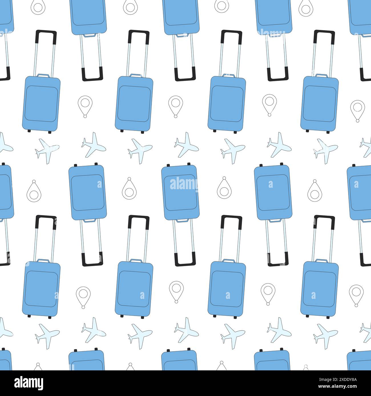 Travel seamless pattern. Luggage and direction symbols endless ...