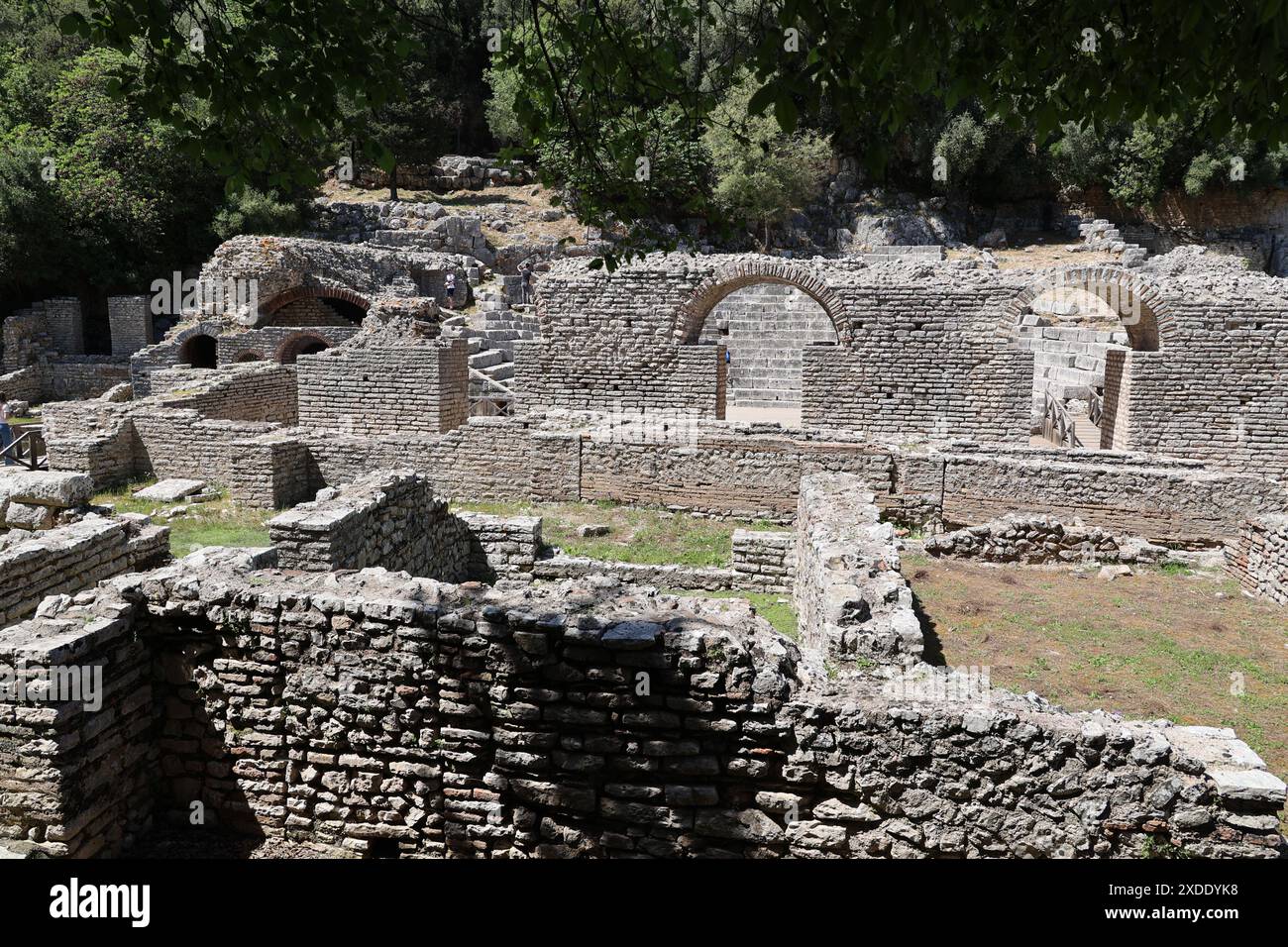Ancient remains of the ruined city of Butrint-Treasury of the Asclepius ...