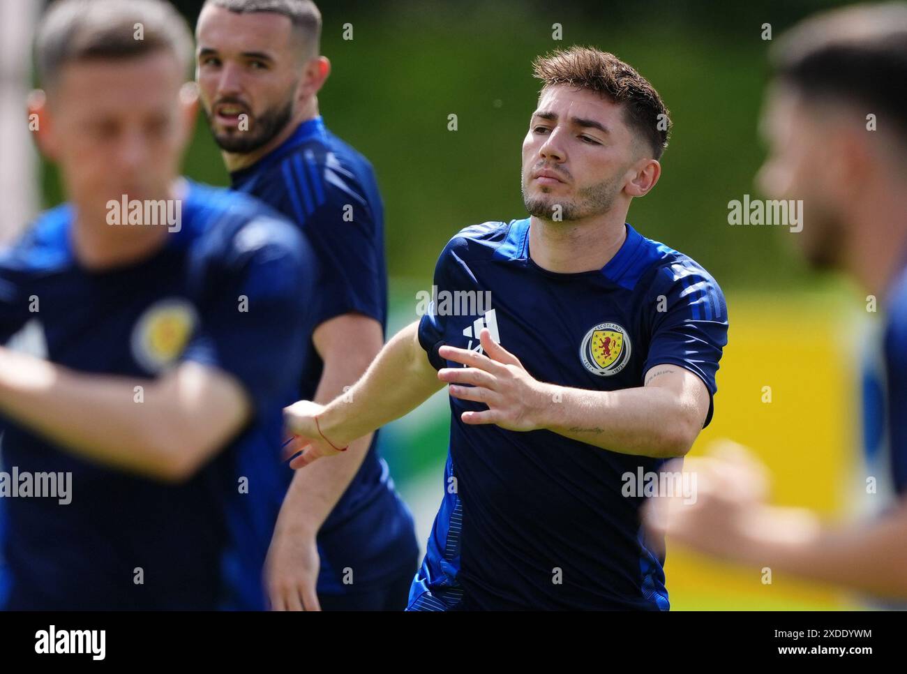 Scotland's Billy Gilmour during a training session at Stadion am Groben ...
