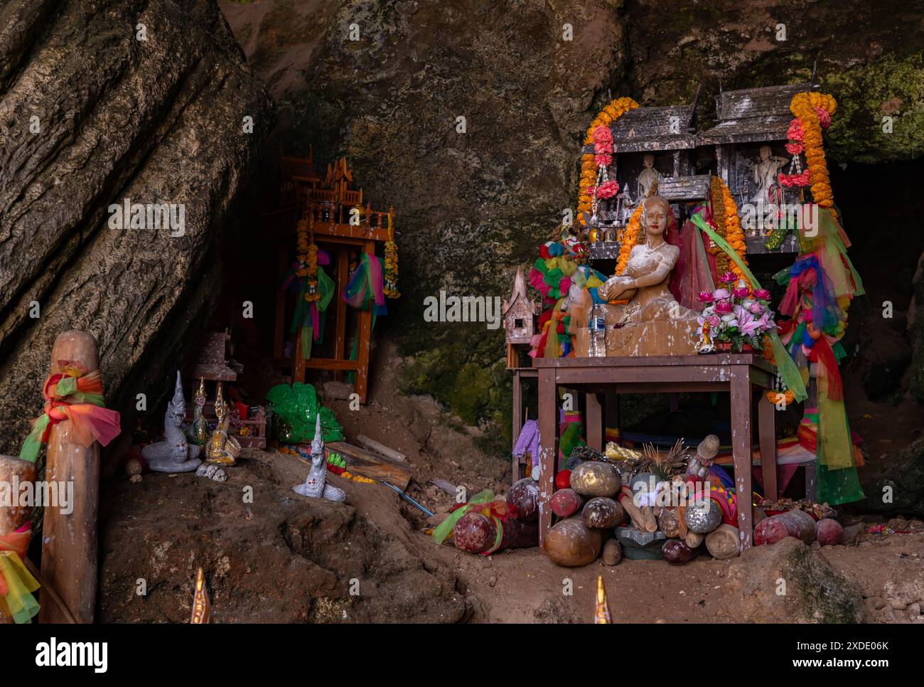 A picture of the shrine at the Princess Cave, near Phra Nang Beach, Ao ...