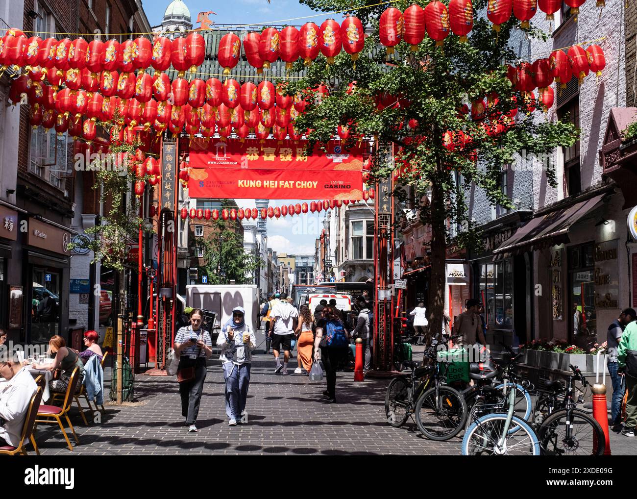 People/ tourists walking through the hustle and bustle of China Town ...