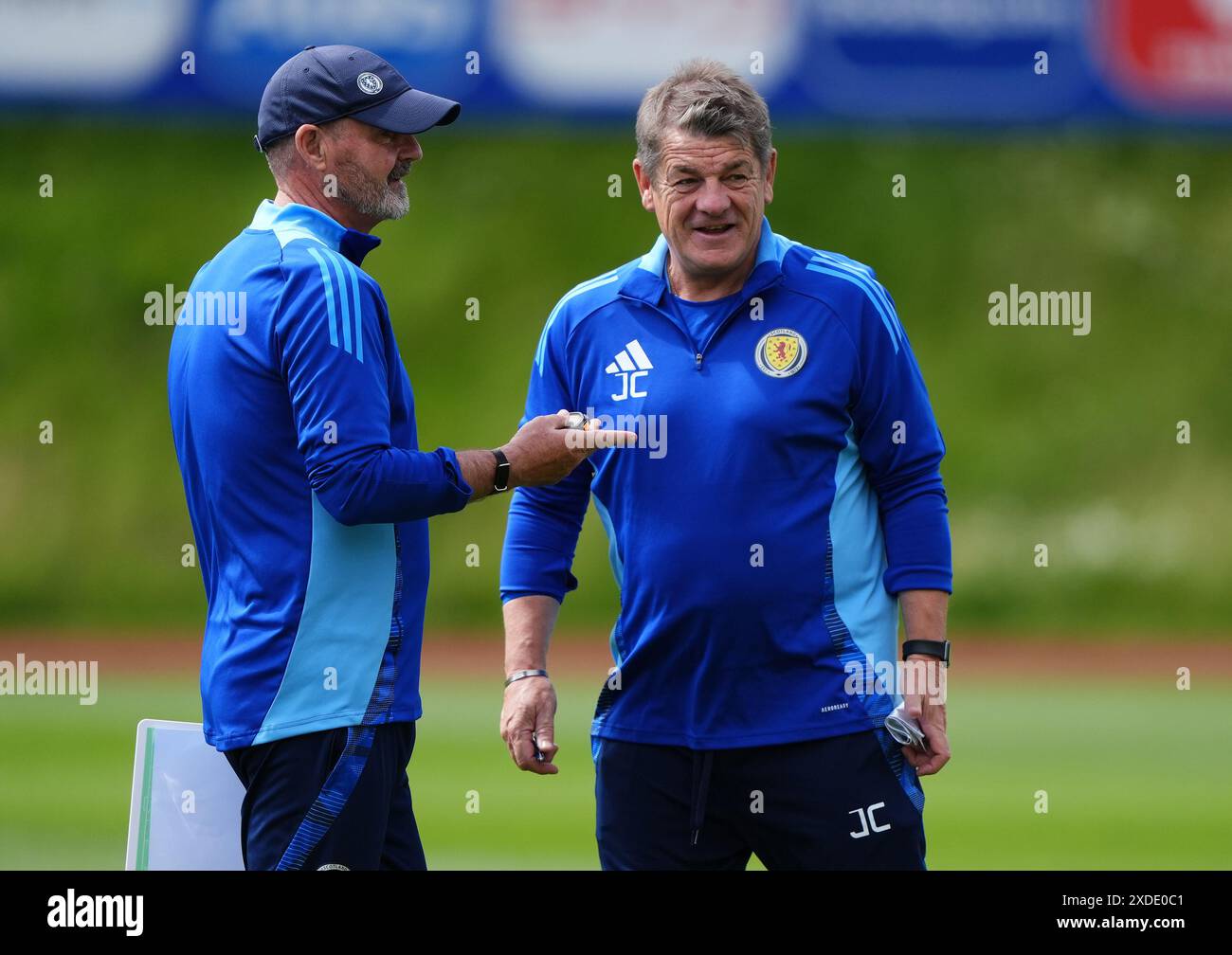 Scotland manager Steve Clarke (left) and Assistant manager John Carver ...