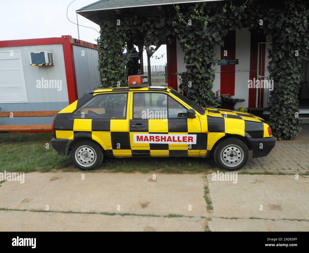 Shot of the airport runway service car Stock Photo - Alamy