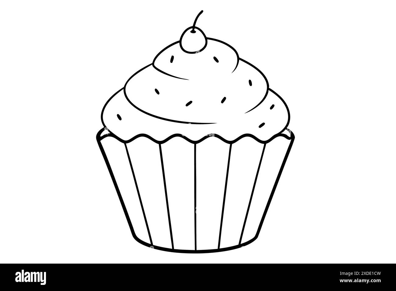 Cupcake Vector And Line Art Illustration Stock Vector Image And Art Alamy