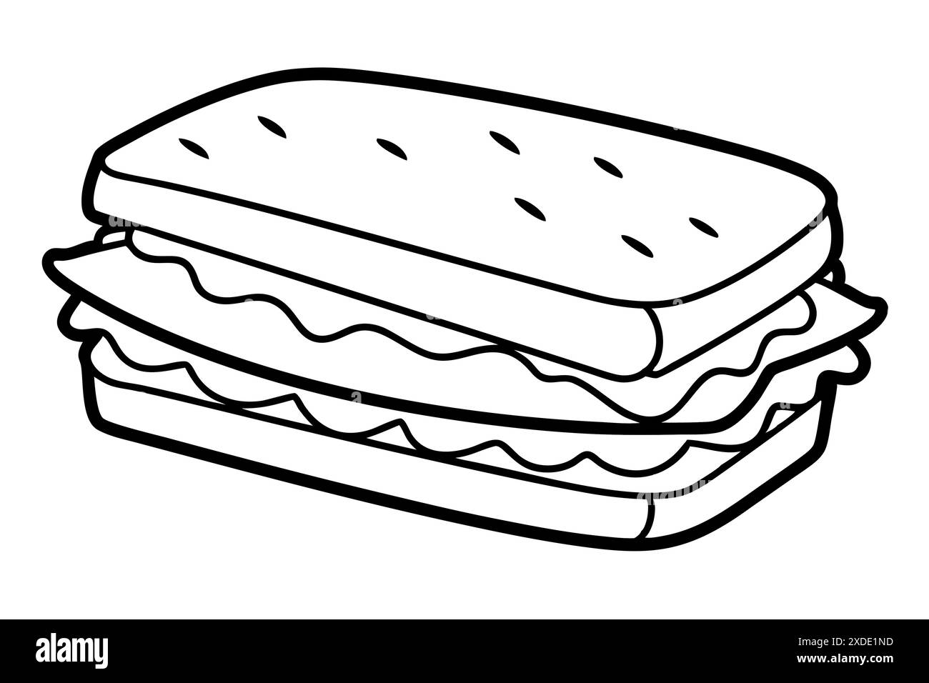 Isolated sandwich on white Black and White Stock Photos & Images - Alamy