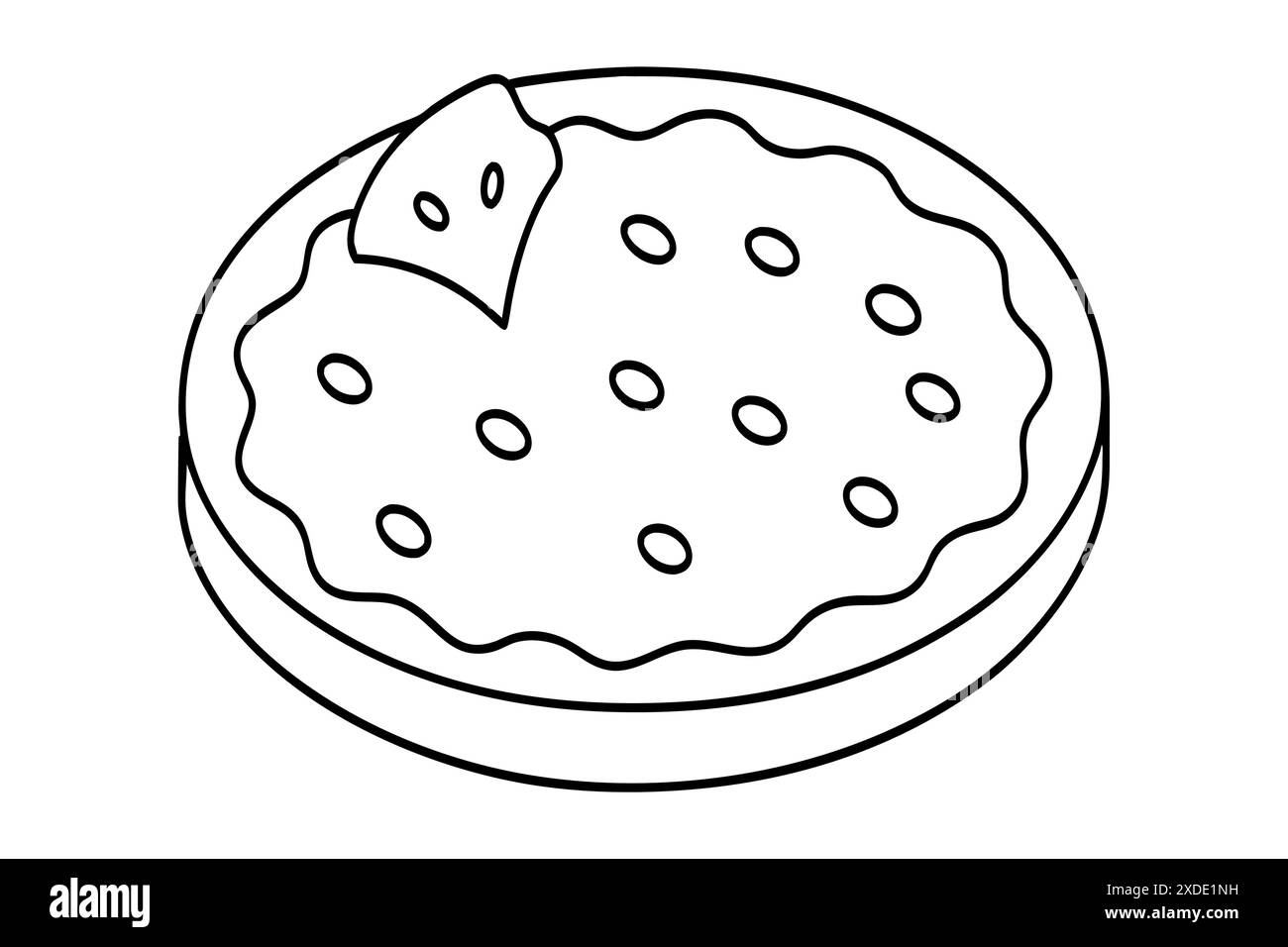 pizza white vector illustration and white background Stock Vector Image ...