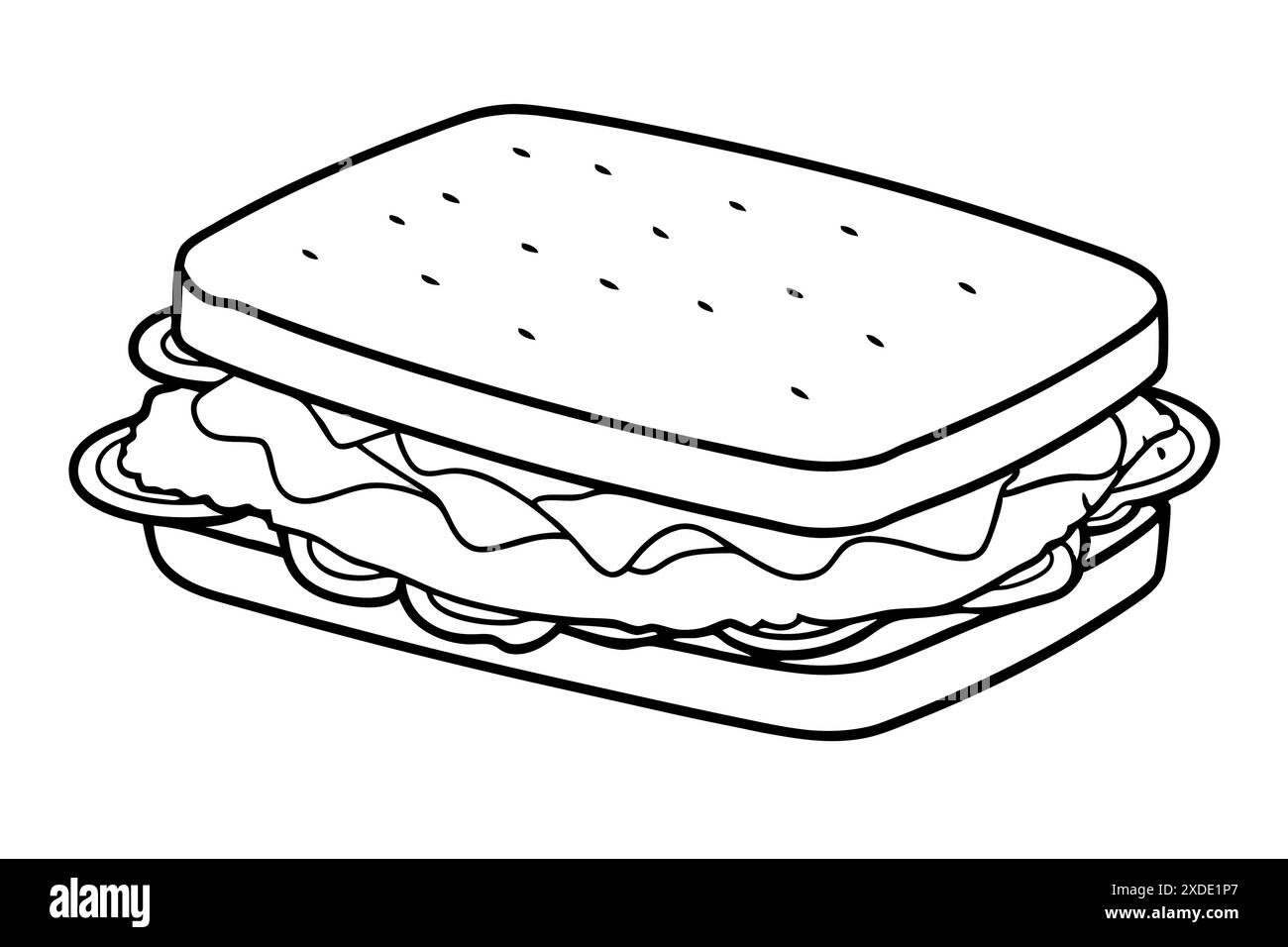 sandwich Vector Illustration and Line art graphics Stock Vector Image ...