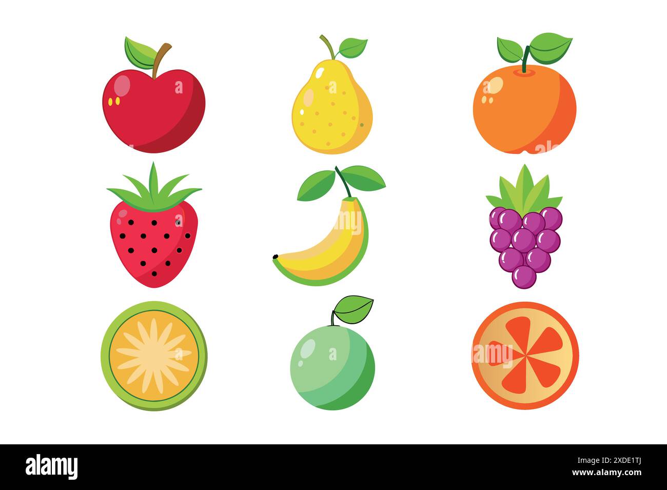set of fruit vector illustration and eps format Stock Vector Image ...