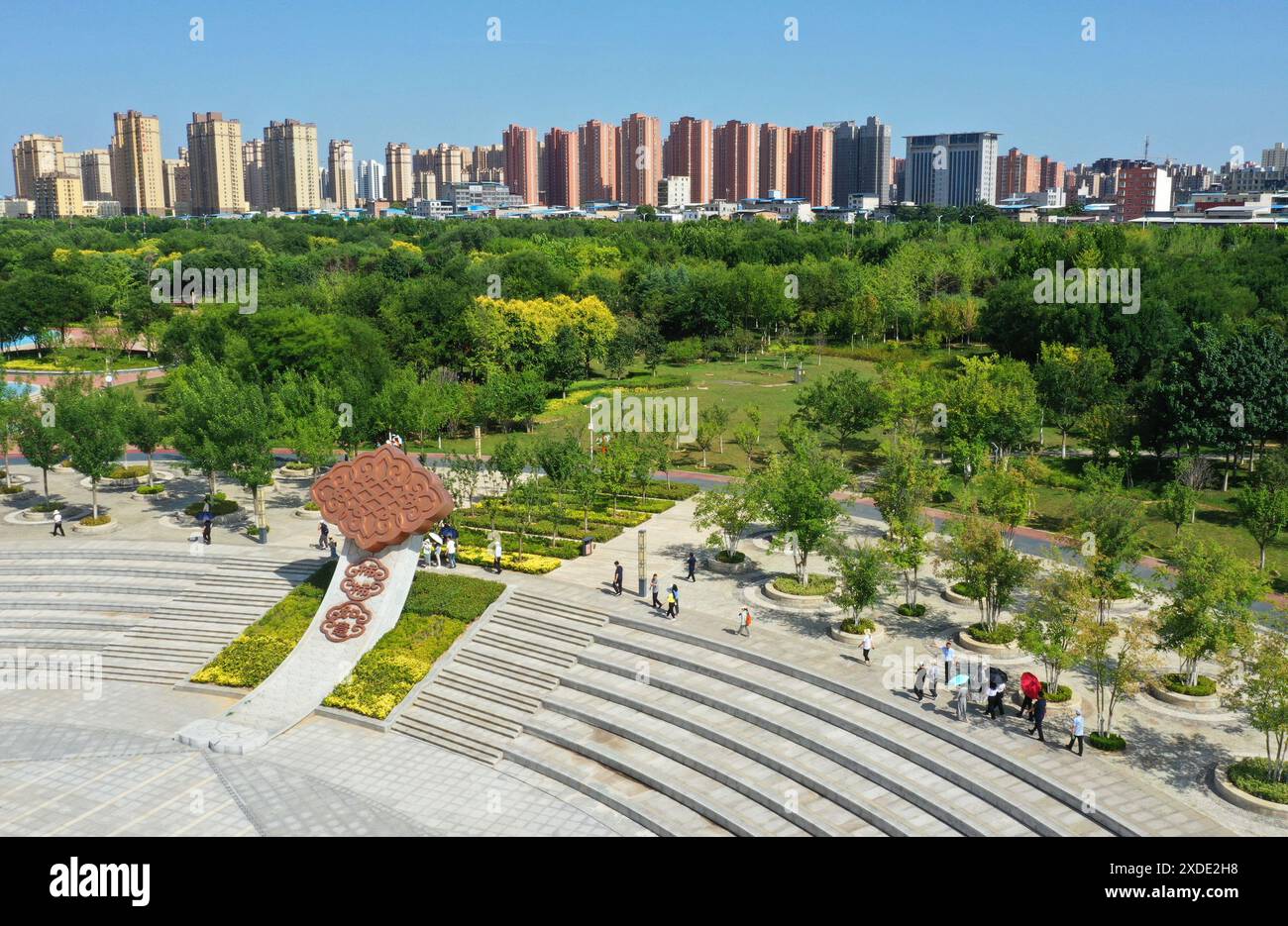 Fuping. 21st June, 2024. A drone photo taken on June 21, 2024 shows ...