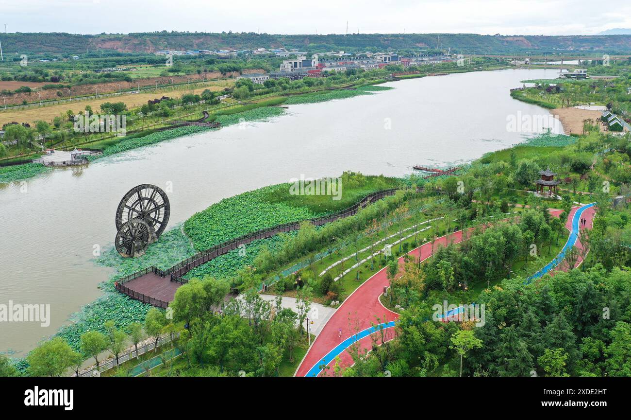 (240622) -- FUPING, June 22, 2024 (Xinhua) -- A drone photo taken on ...