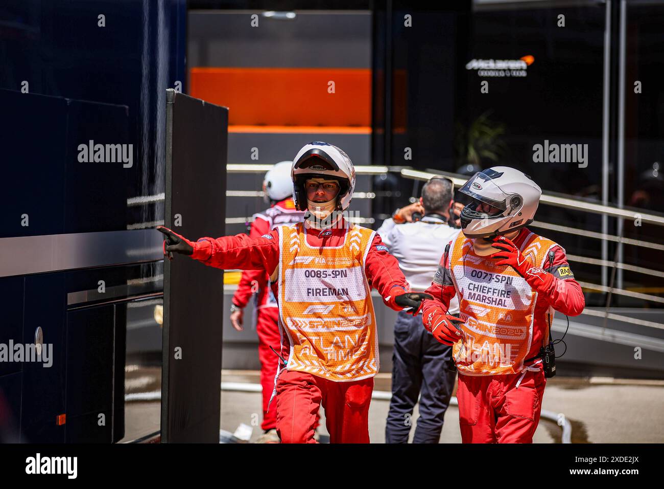 Barcelona, Spain. 21 June 2024. Fireman marshall, commissaire de piste ...