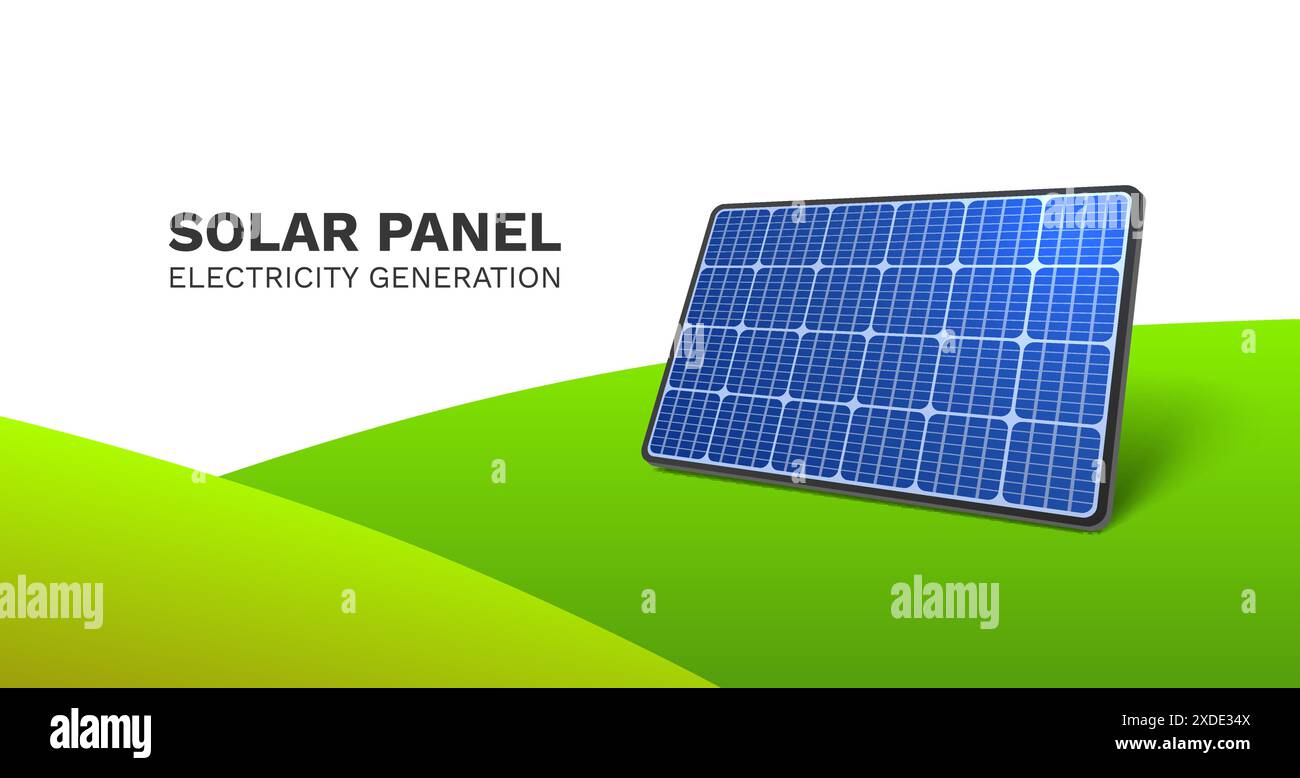Solar panel electricity generation, nature ecology, green energy ...