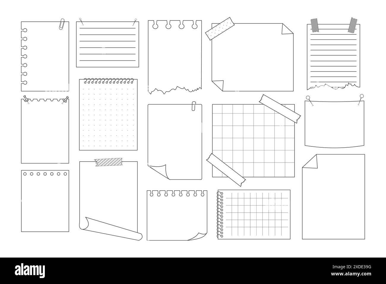 Memo sticky note reminder sheet paper. Doodle paper frame, check list ...
