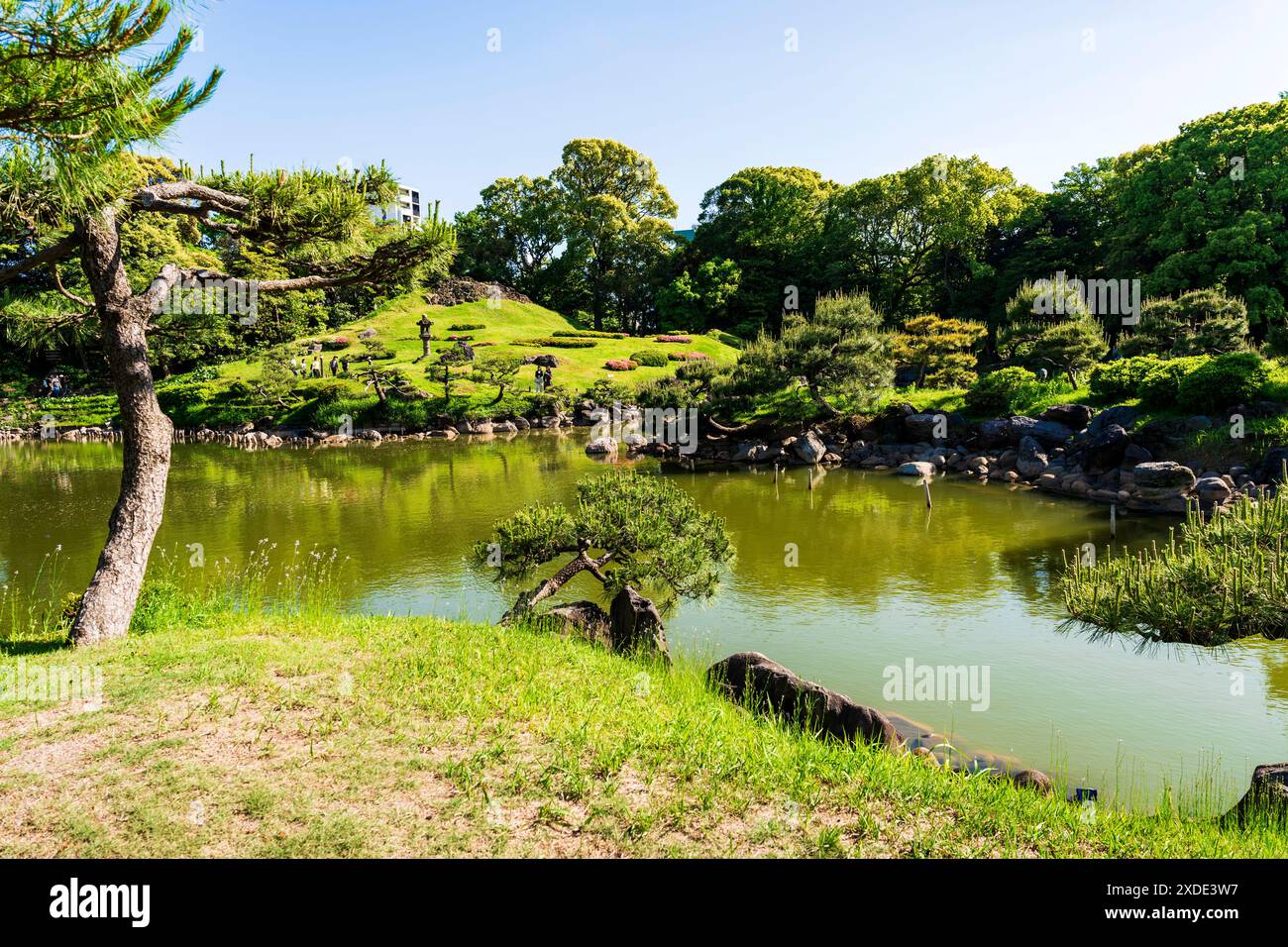 Kiyosumi Teien, a traditional Japanese landscape garden with a pond ...