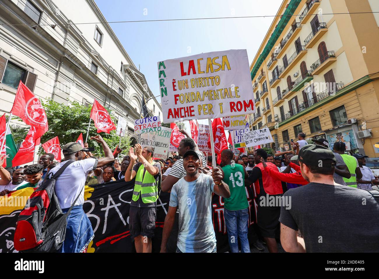 Naples, Italy, 22 June 2024. People during the demonstration against ...
