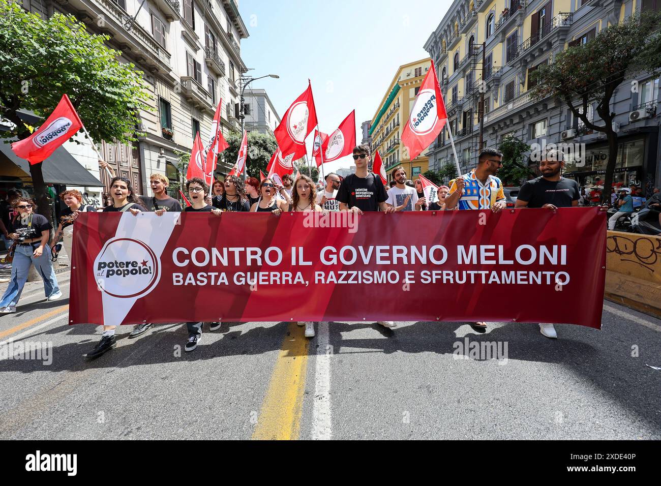 Naples, Italy, 22 June 2024. People during the demonstration against ...