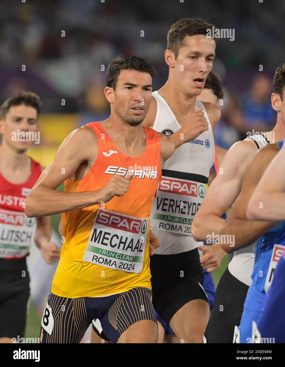 Adel Mechall of Spain competing in the men’s 1500m final at the ...