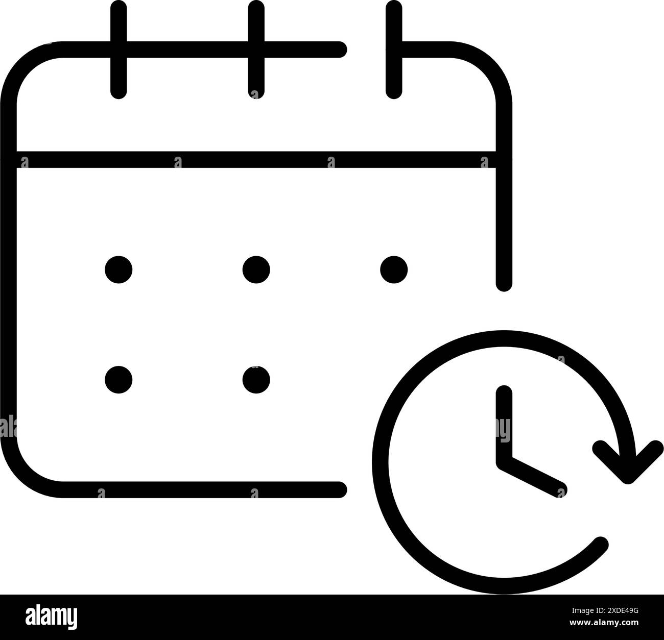 Calendar and clock. Time management and scheduled events. Pixel perfect ...