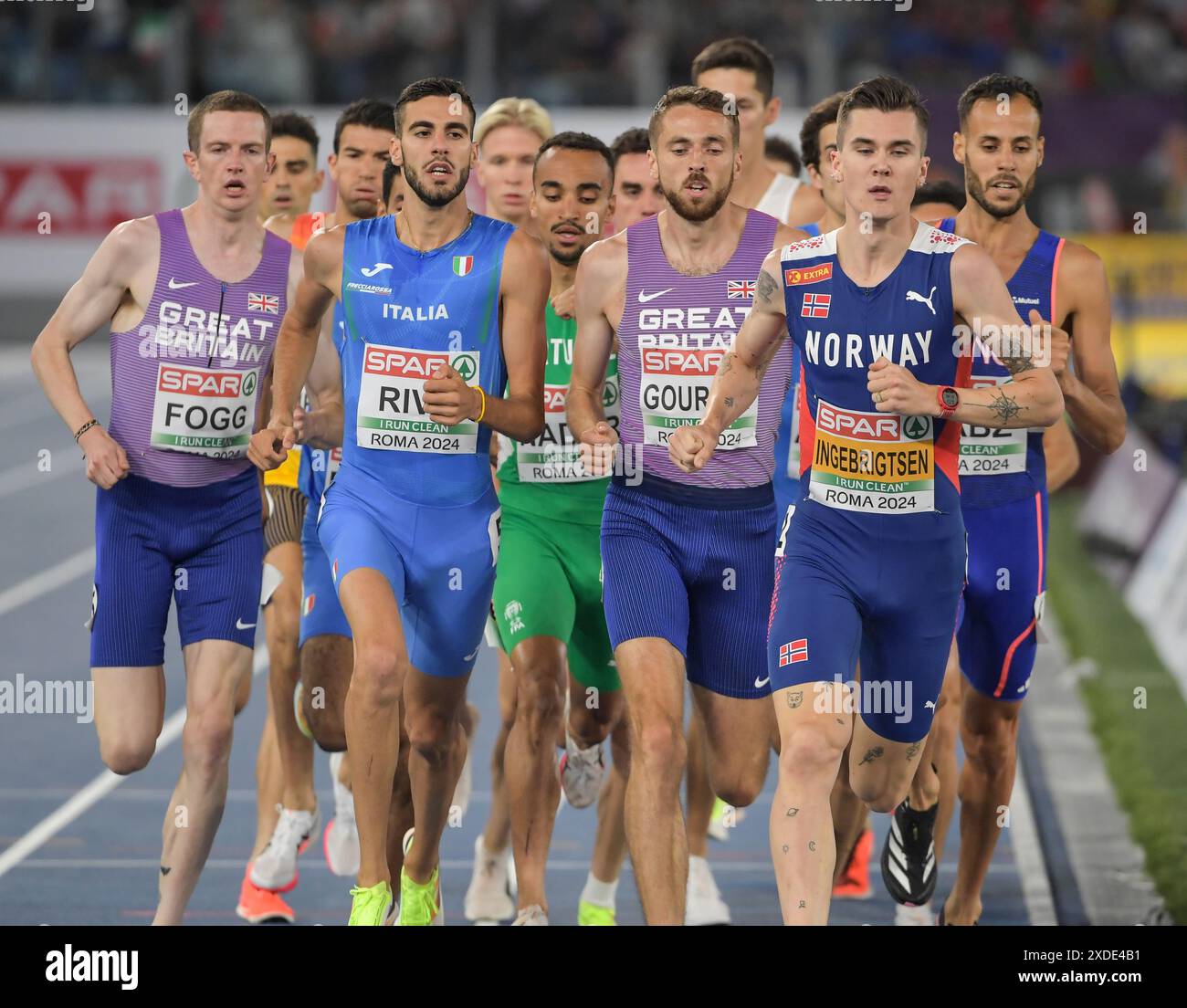 Jakob Ingebrigtsen of Norway competing in the men’s 1500m final at the ...