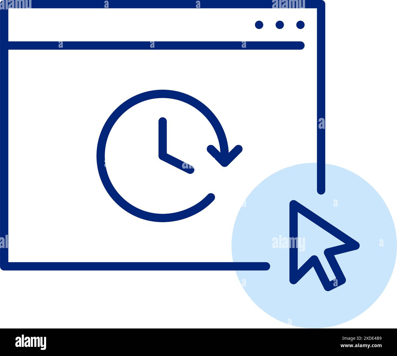 Web page, clock and mouse click. Online booking, making appointment ...