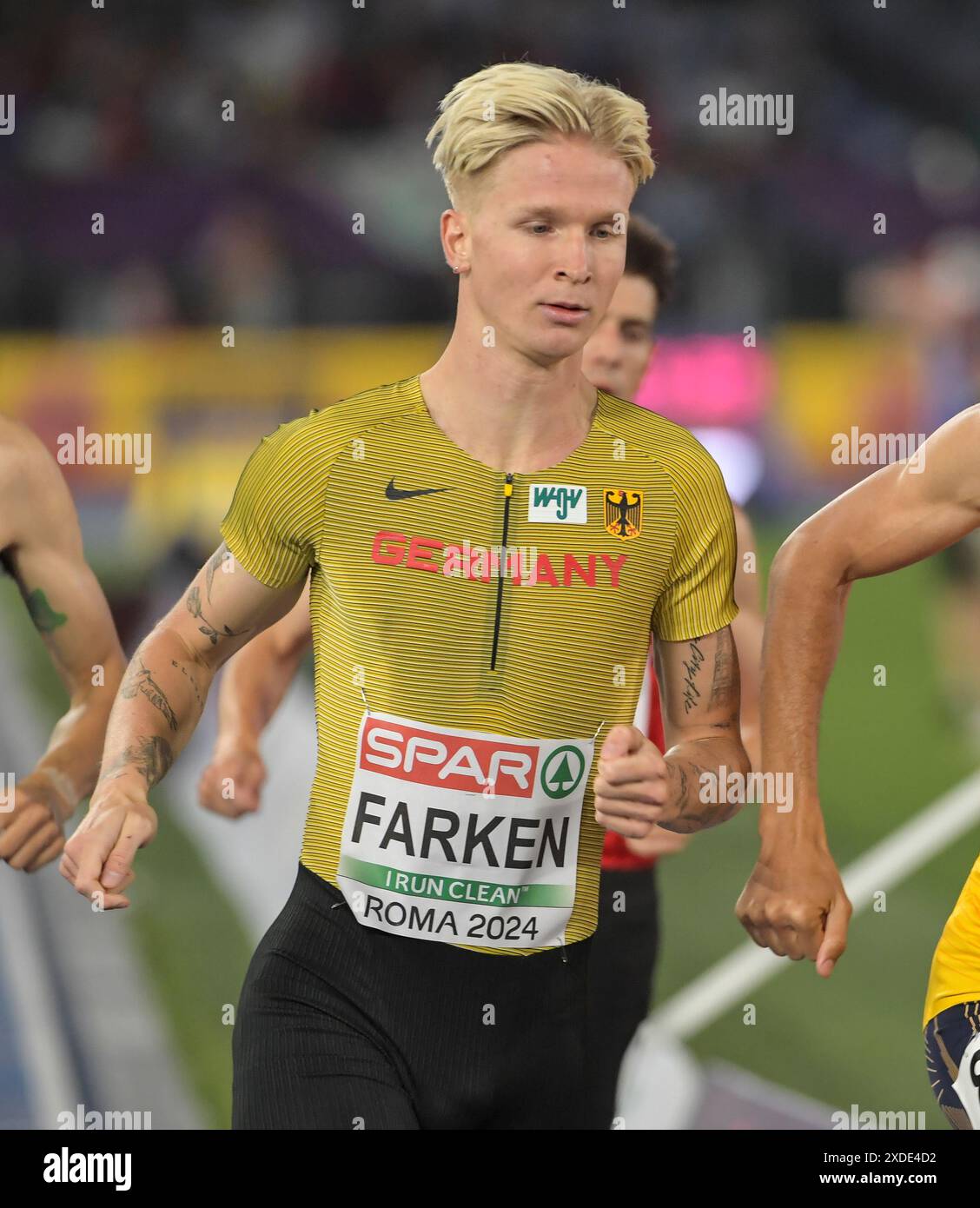 Robert Farken of Germany competing in the men’s 1500m final at the ...