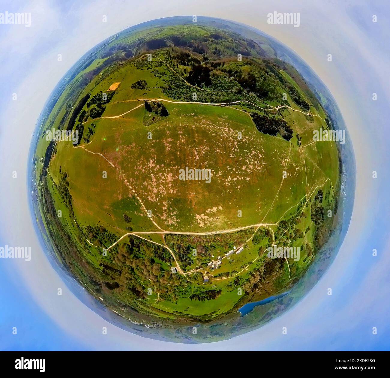 Aerial view, forest area and Dreiborn plateau nature reserve NSG ...