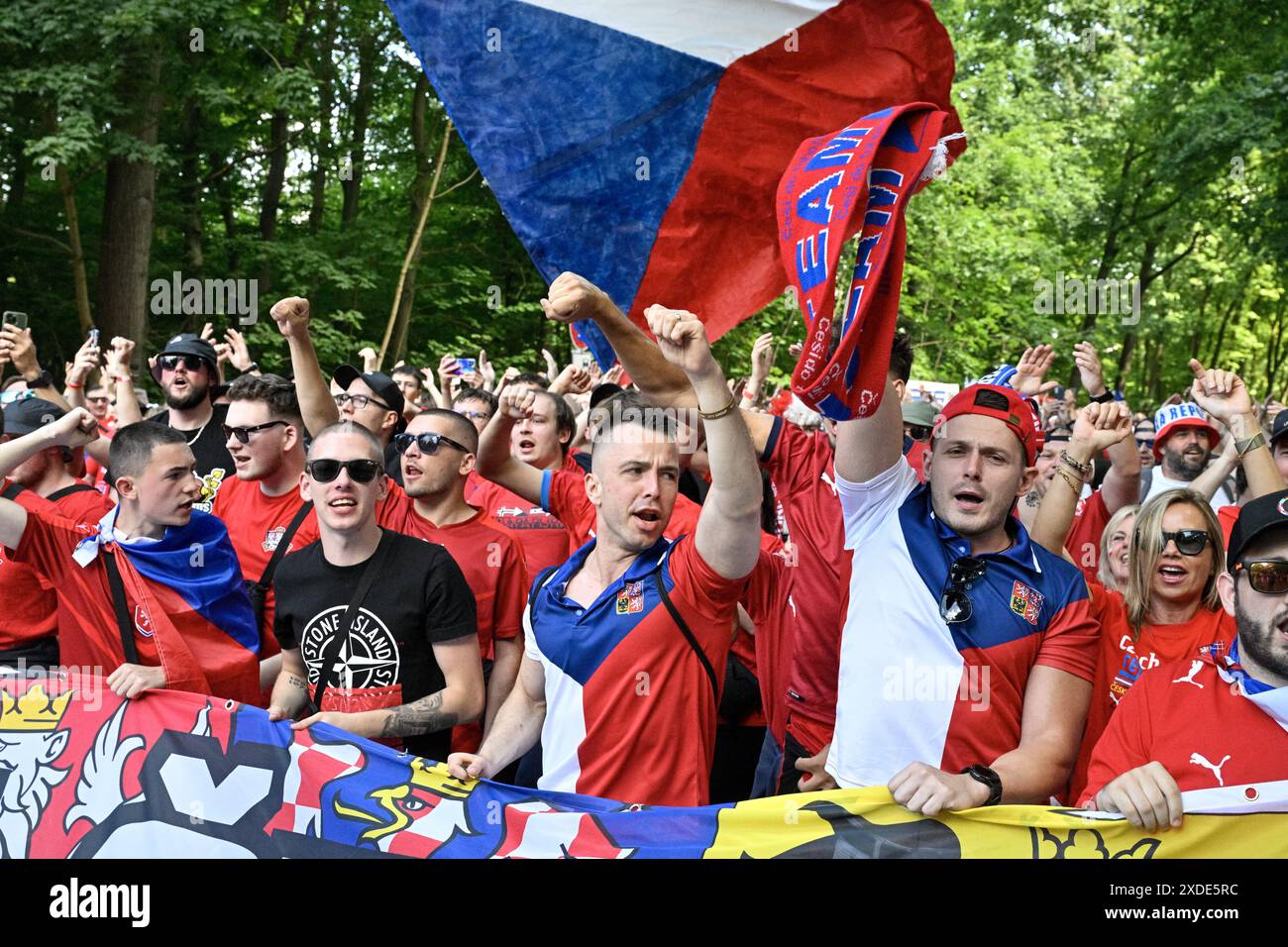 Hamburg, Germany. 22nd June, 2024. Czech fans march to the Group F ...
