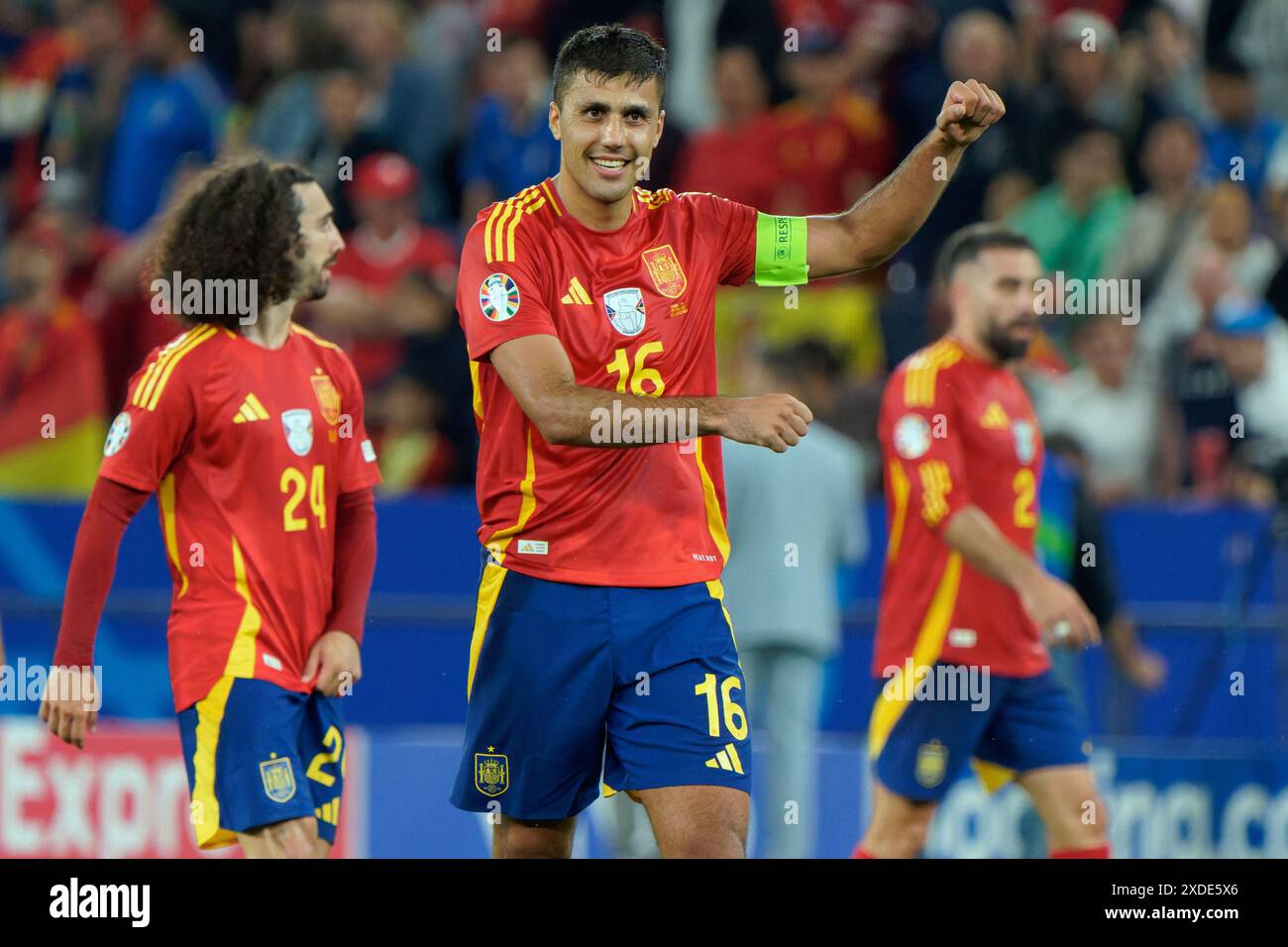 Rodri of Spain celebrates the victory during UEFA Euro 2024 - Spain vs ...