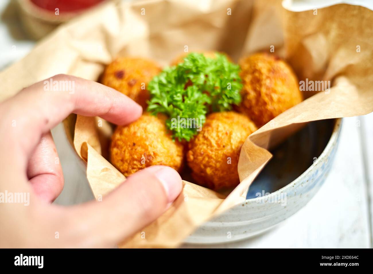 Deep fried cheese balls hi-res stock photography and images - Alamy