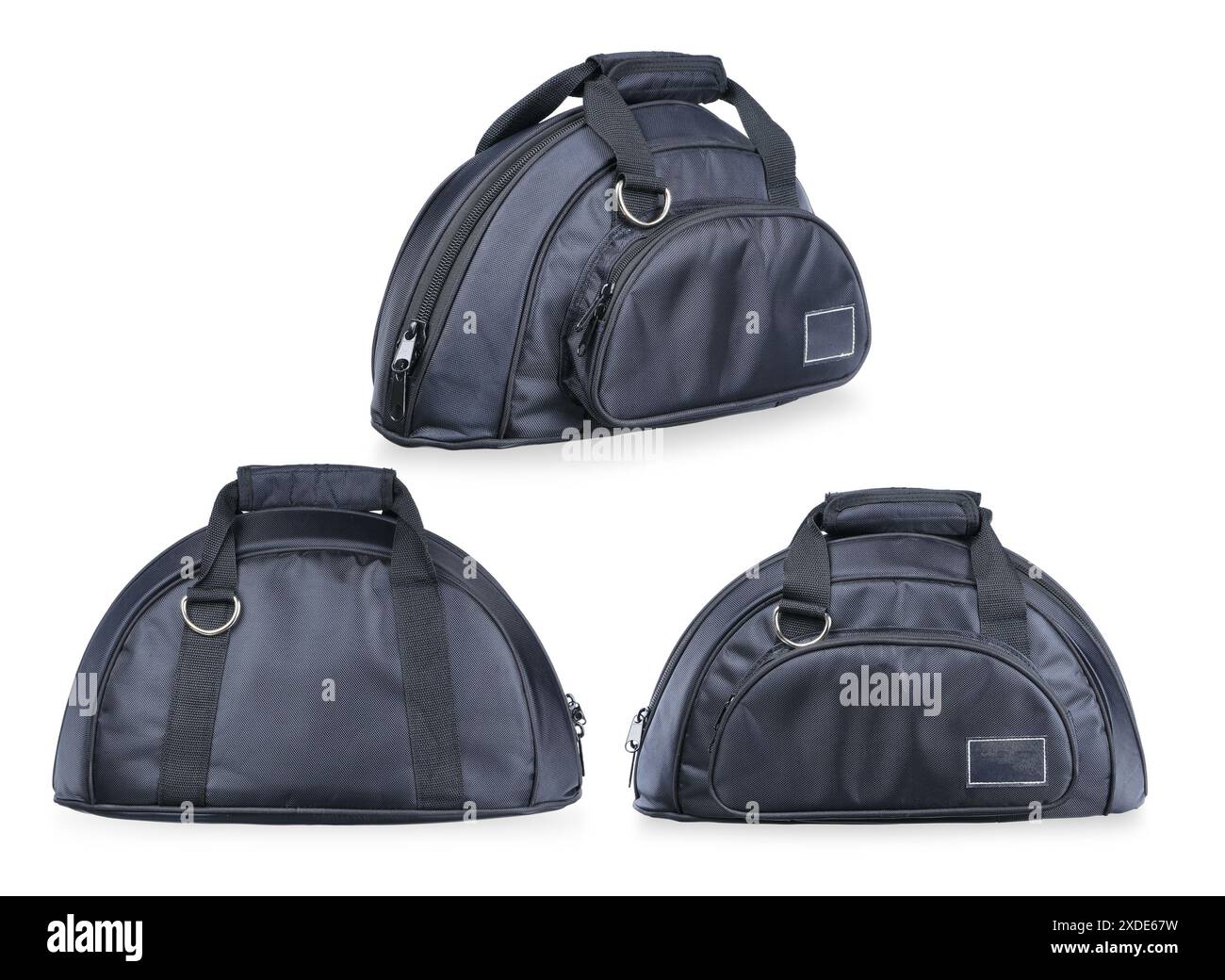 Collection of Carry black bag isolated on white background Stock Photo ...