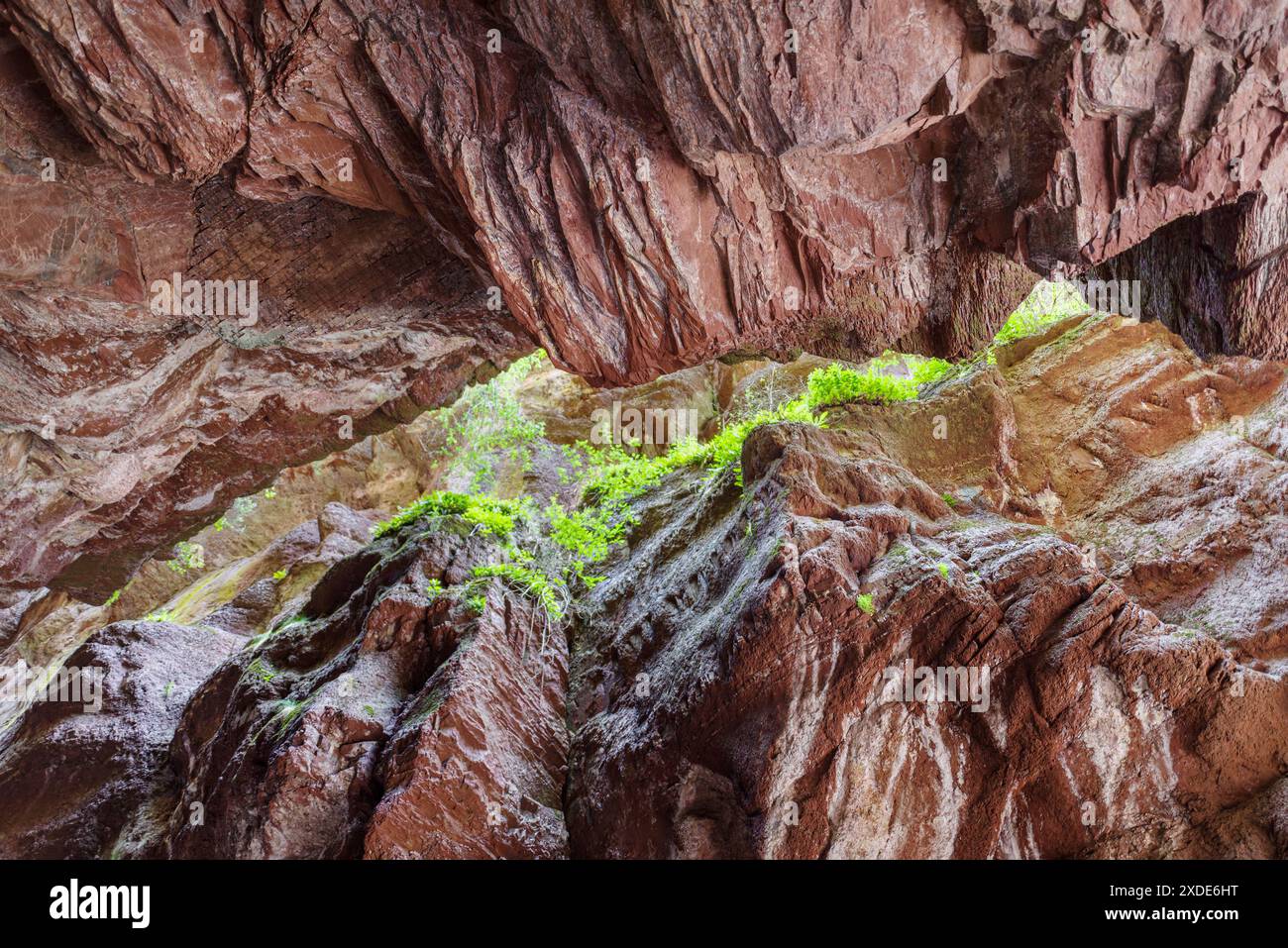 Red iron oxide rock formations at Cians gorges, Regional Nature Reserve ...