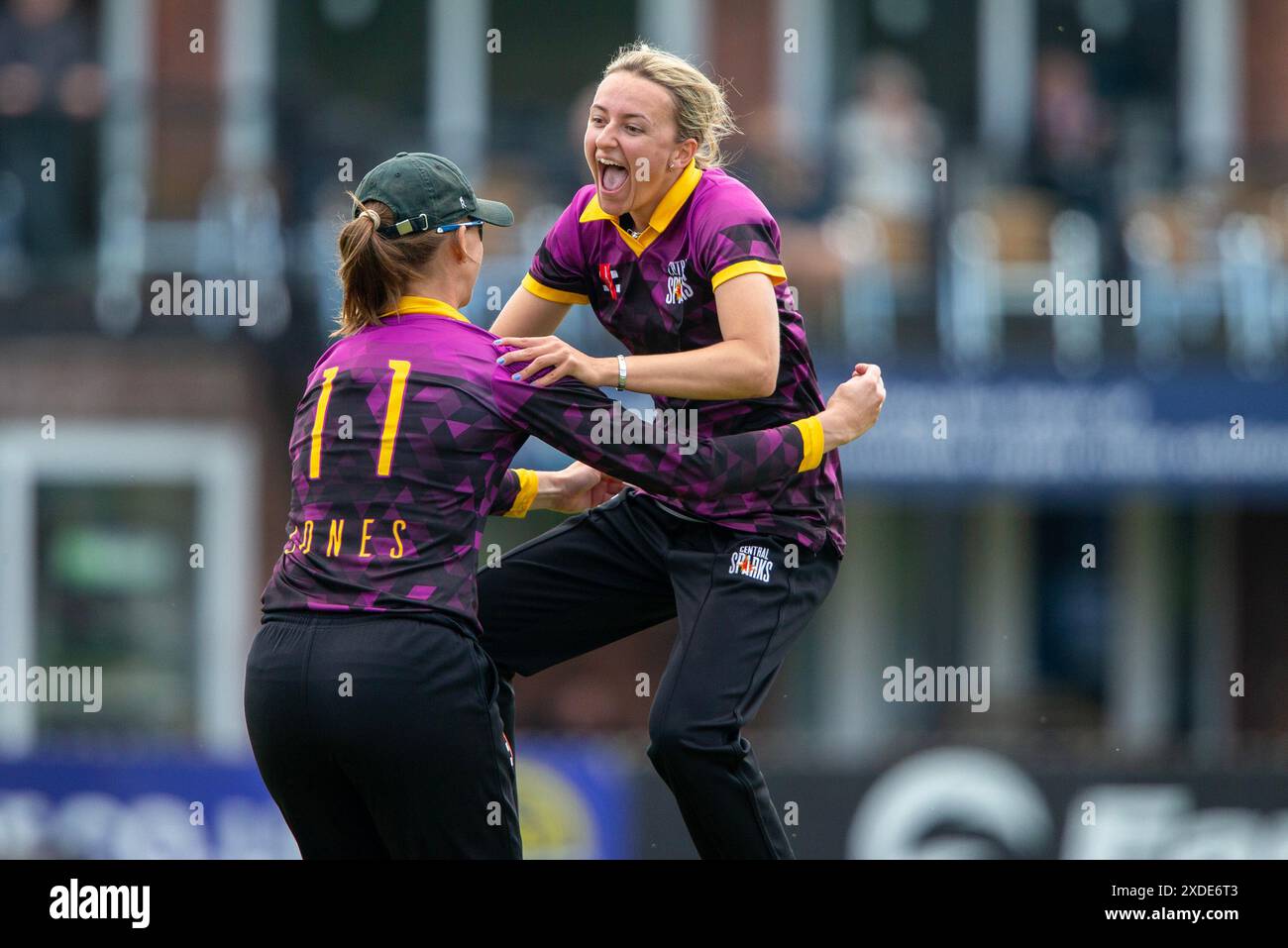 The Blaze Hannah Baker celebrates taking the wicket of Central Sparks ...