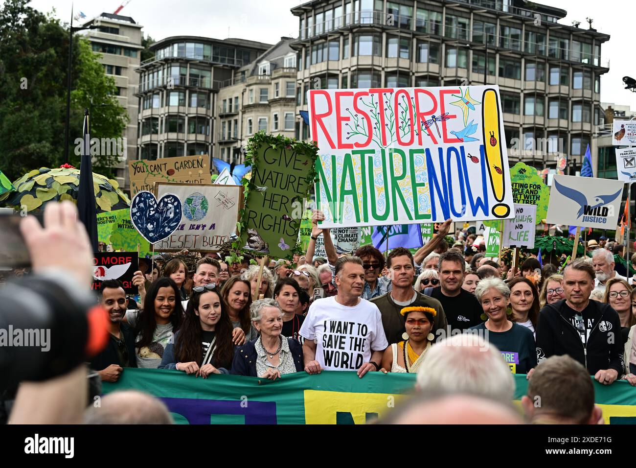 LONDON, UK. 22nd June, 2024. Chris Packham join the march to Restore ...