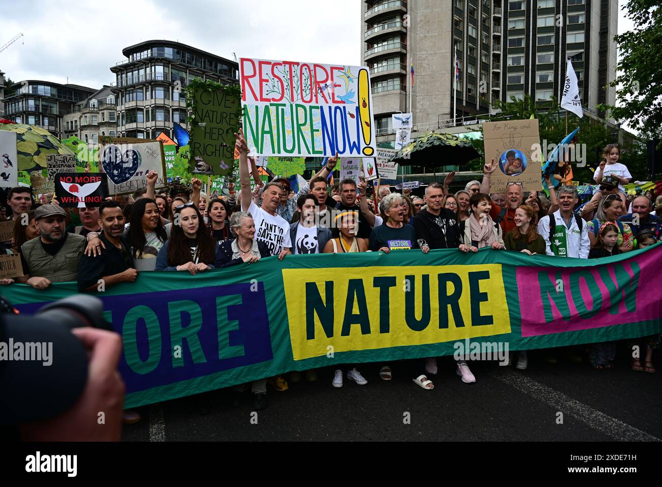 LONDON, UK. 22nd June, 2024. Chris Packham join the march to Restore ...