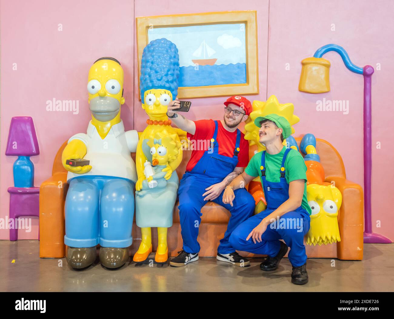 Super Mario cosplayers during Comic Con Yorkshire at the Yorkshire ...