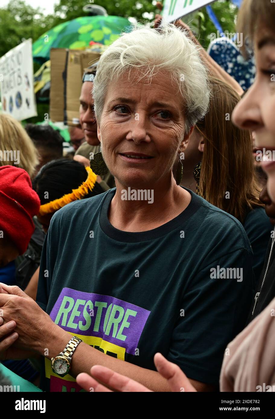 LONDON, UK. 22nd June, 2024. Emma Thompson join the march to Restore ...