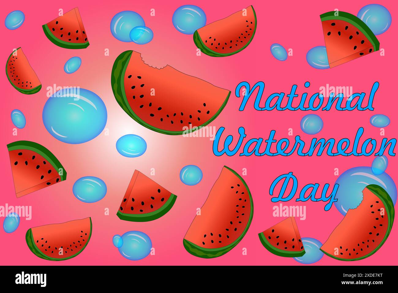 Celebrate National Watermelon Day with a vibrant vector of juicy ...